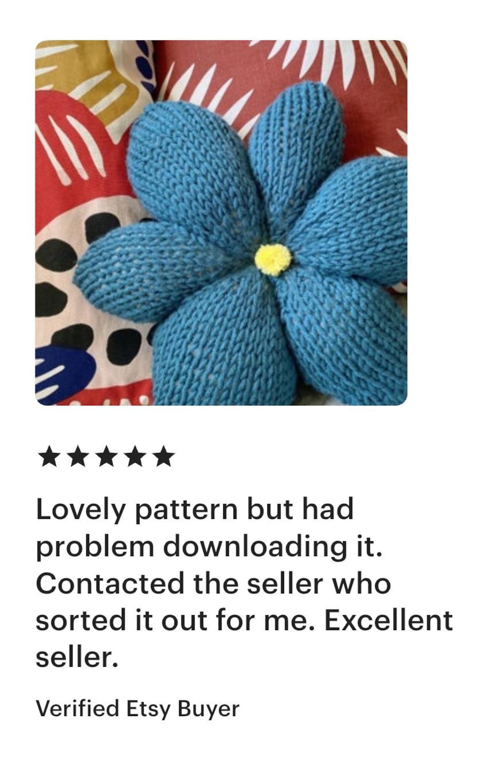Teal Flower Cushion Knitting Pattern - Etsy
