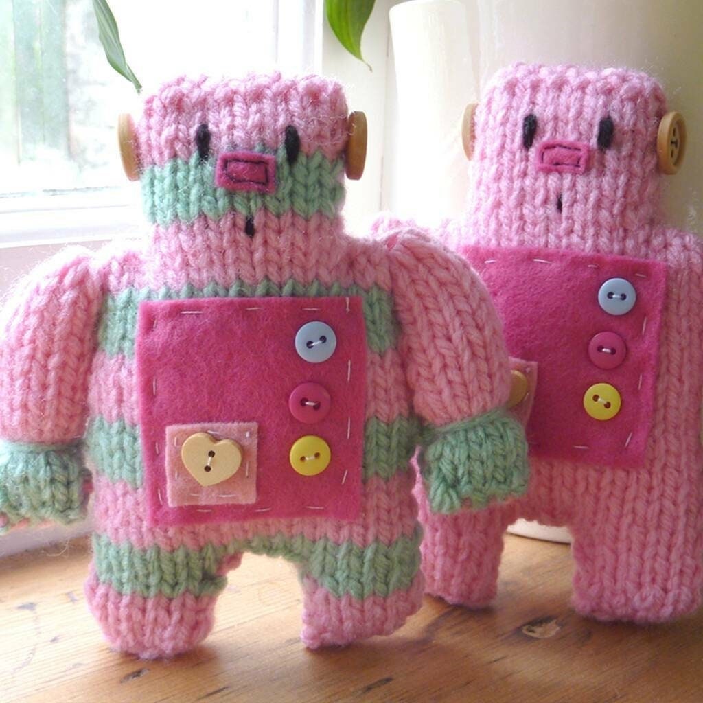 Little Robot Knitting Pattern, Knit for Boys, Plush Toys for Boys ...