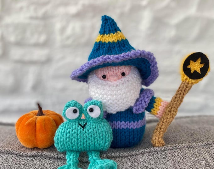 Grumble-snuff the Wizard Knitting Pattern - Bearded Magician Doll - PDF ...