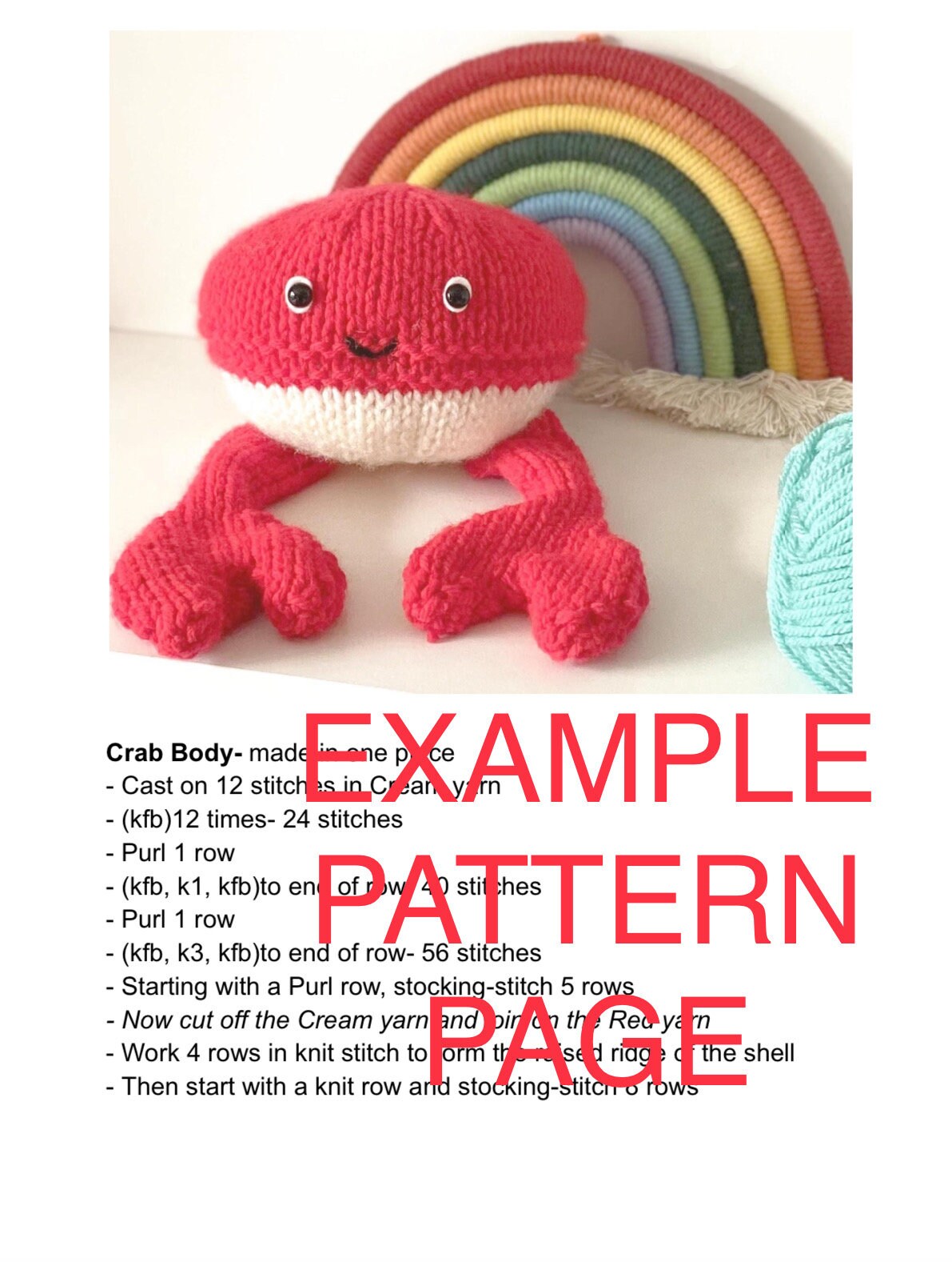 King Crab Toy Knitting Pattern - Etsy