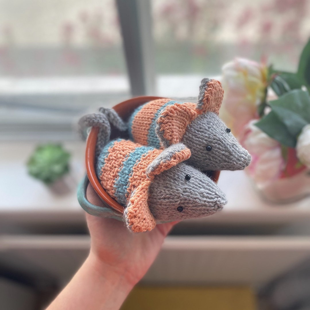 Three Colour Mice Toy Knitting Pattern - Etsy