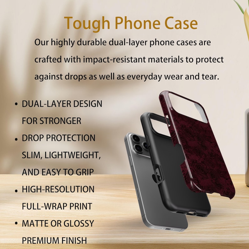 Burgundy Phone Case Moody Elegant Deep Red Cover for iPhone 17 16 15 14 ...