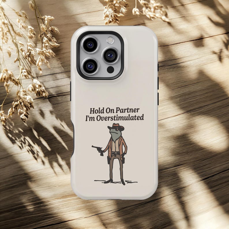 Overstimulated Frog Meme iPhone Case: Sarcastic Funny Gift, iPhone 17 ...