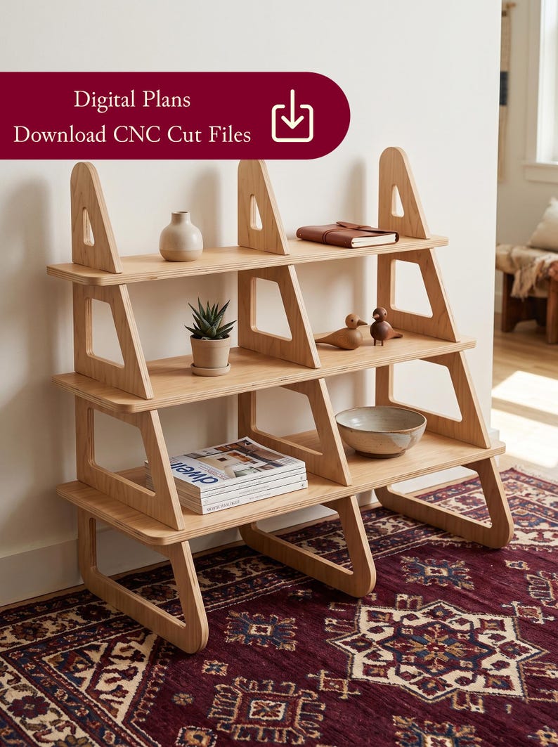 CNC Router Files Plywood Shelf DXF - Interlocking Screwless Design - 3 ...