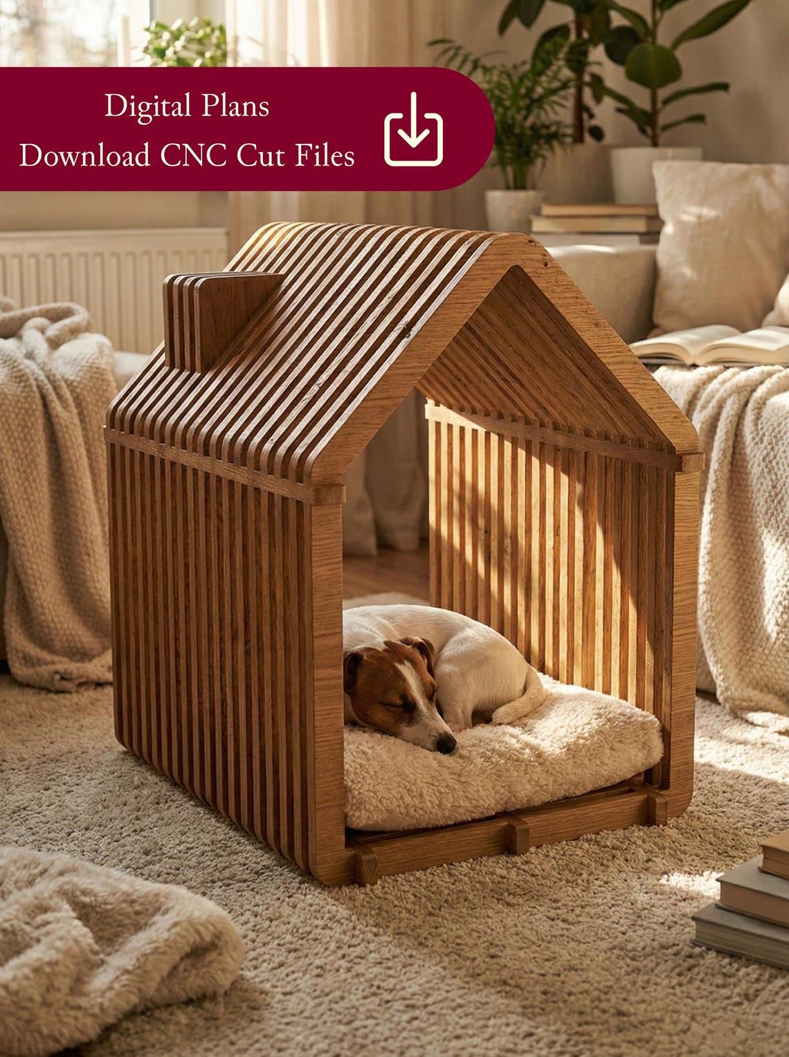 Parametric Pet House DXF Files | CNC Router Plans With Nesting | Modern ...