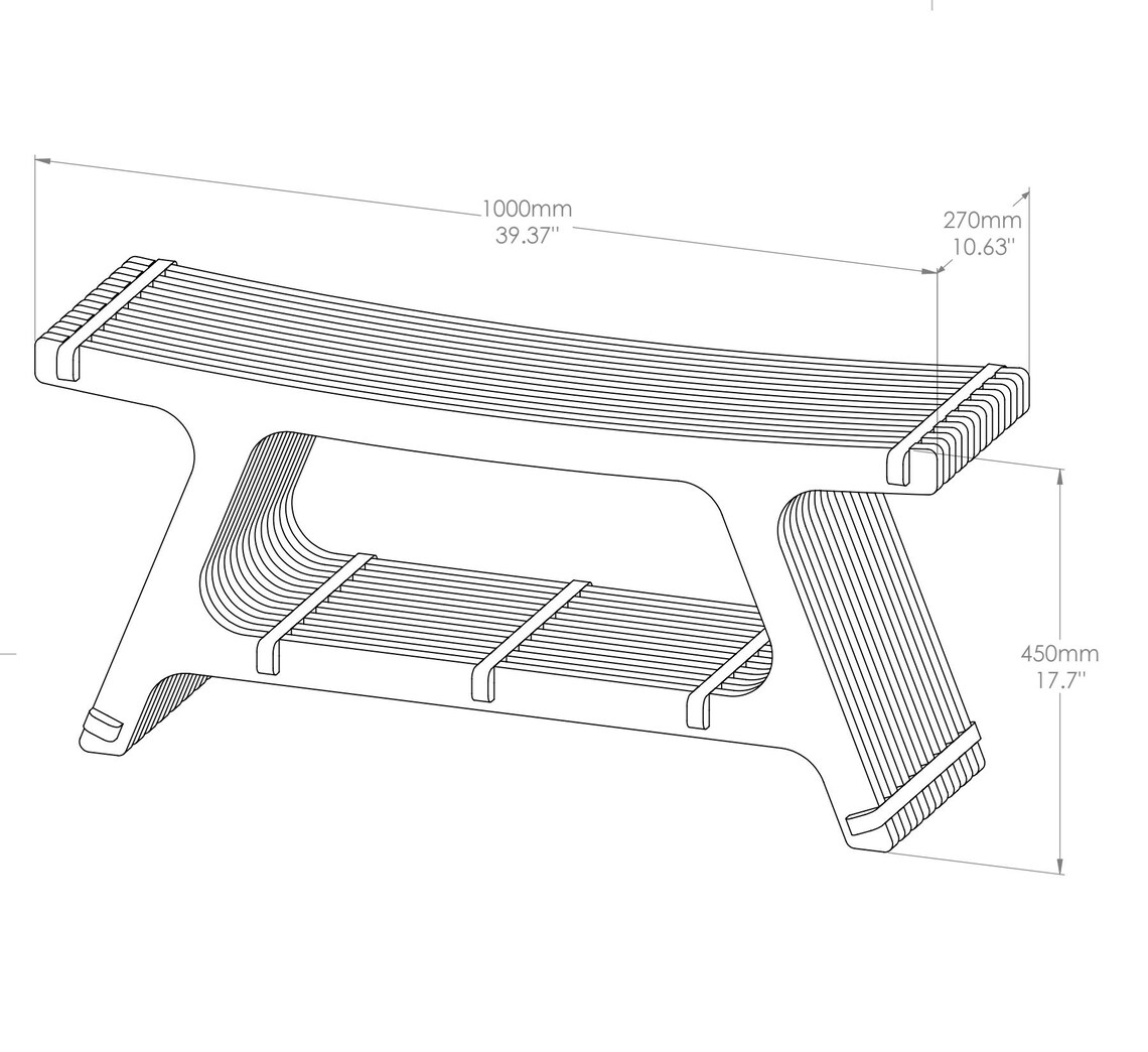 Parametric Bench CNC Files - Entryway Shoe Rack Design - Modern ...
