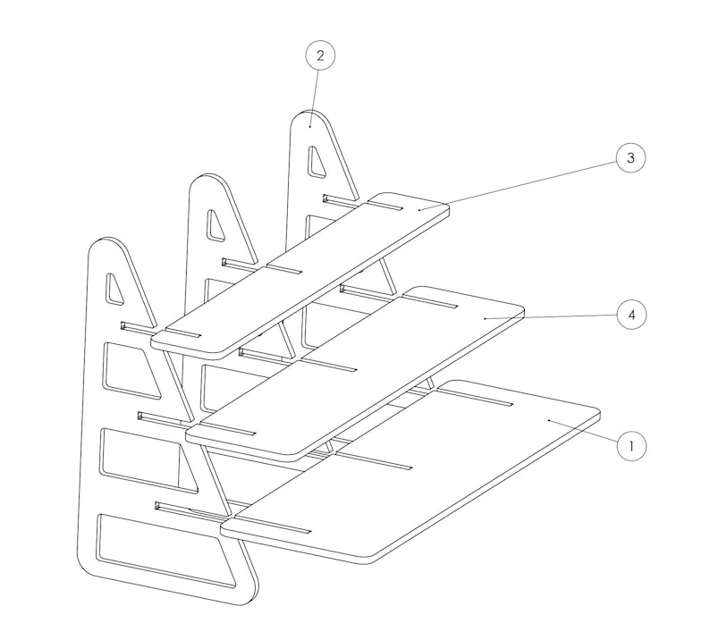 CNC Router Files Plywood Shelf DXF - Interlocking Screwless Design - 3 ...