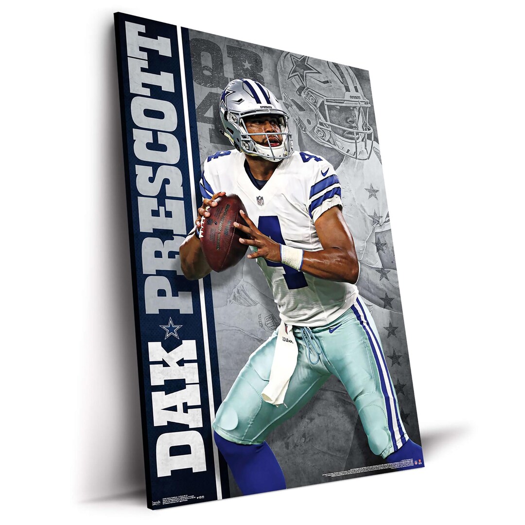 Dak Prescott Dallas Cowboys NFL Poster Football Sports Canvas Print ...