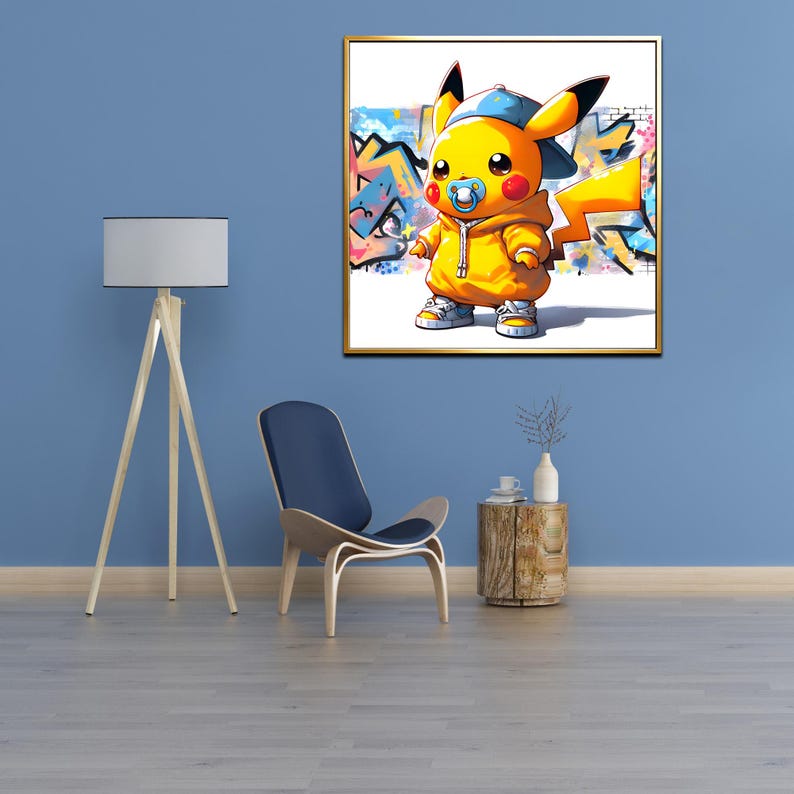 Baby Pikachu Pokemon Anime Poster Canvas Print Home Decor Wall Art - Etsy