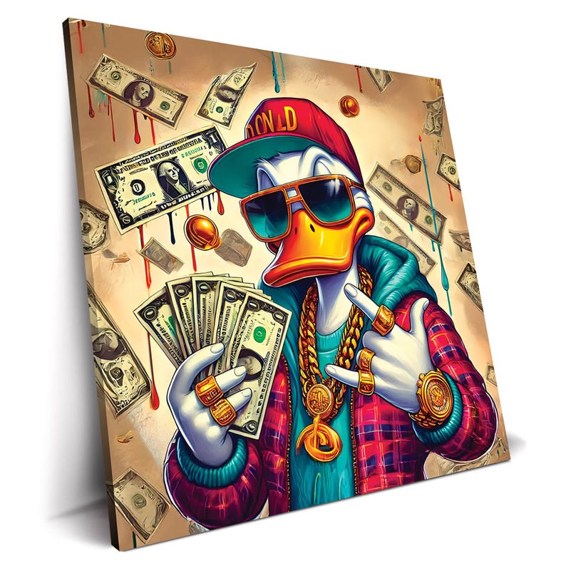 Donald Duck Hip-hop Cartoon Canvas Print - Home Decor Wall Art - Etsy