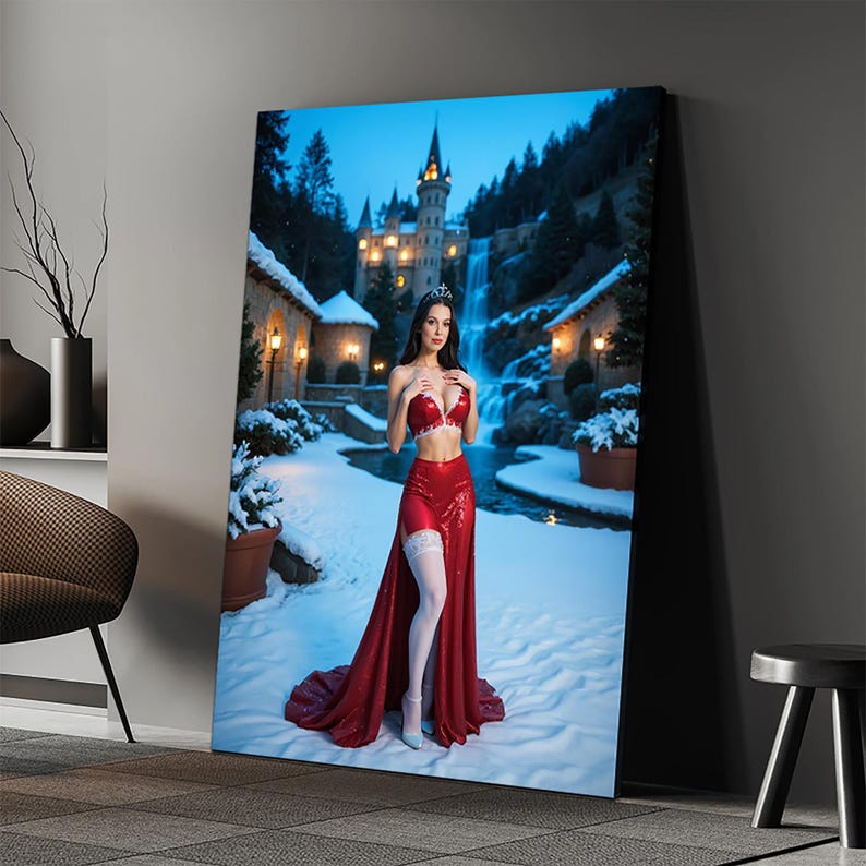 Celebrity Millie Bobby Brown Act as Christmas Princess Canvas Print ...