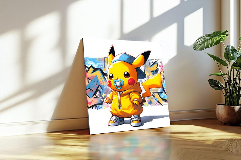 Baby Pikachu Pokemon Anime Poster Canvas Print Home Decor Wall Art - Etsy