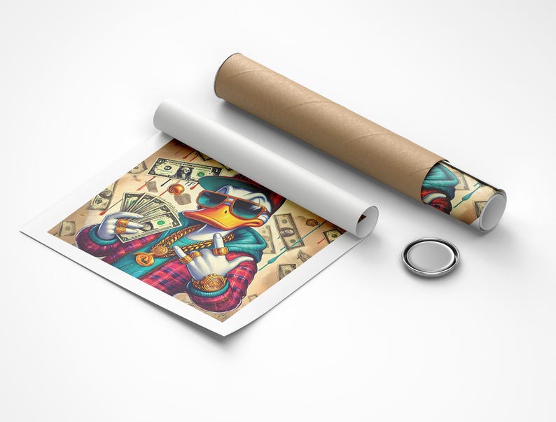 Donald Duck Hip-hop Cartoon Canvas Print - Home Decor Wall Art - Etsy