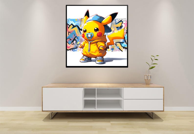 Baby Pikachu Pokemon Anime Poster Canvas Print Home Decor Wall Art - Etsy