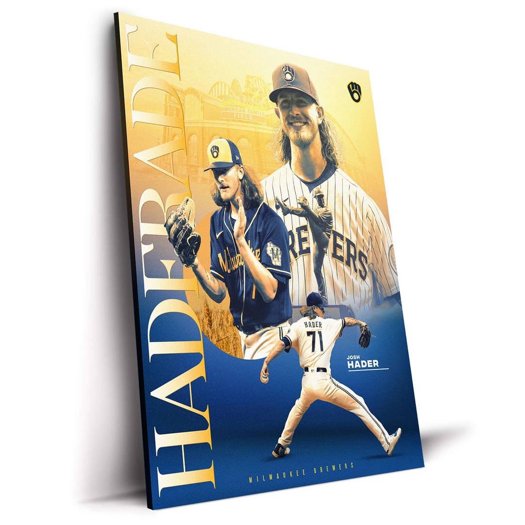 Josh Hader Milwaukee Brewers MLB Poster Baseball Sports Canvas Print ...