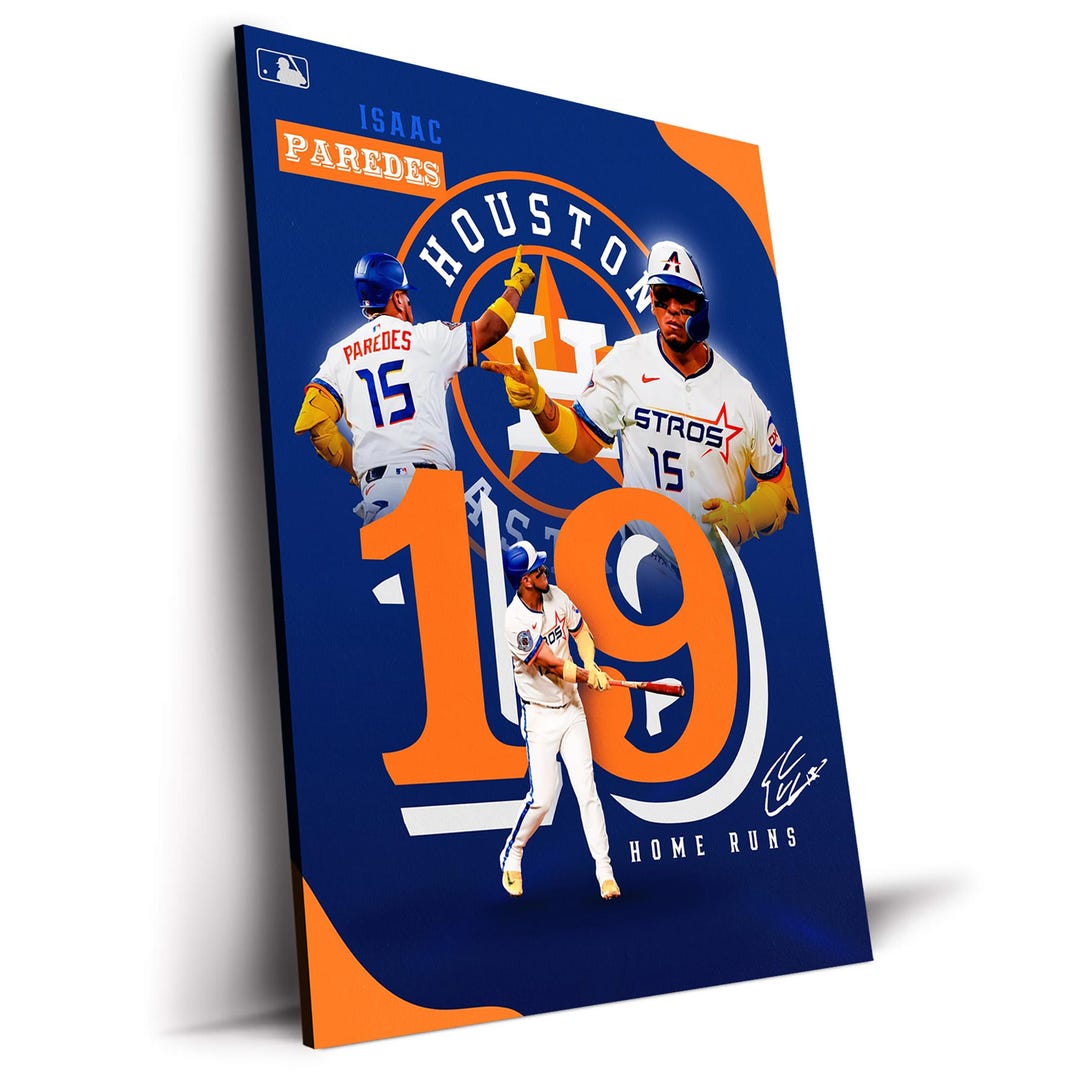 Isaac Paredes Houston Astros MLB Poster Baseball Sports Canvas Print ...