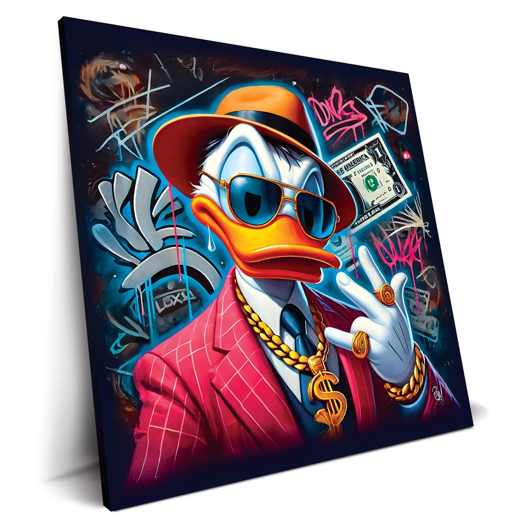 Donald Duck Gangster Canvas Print, Cartoon Wall Art - Etsy