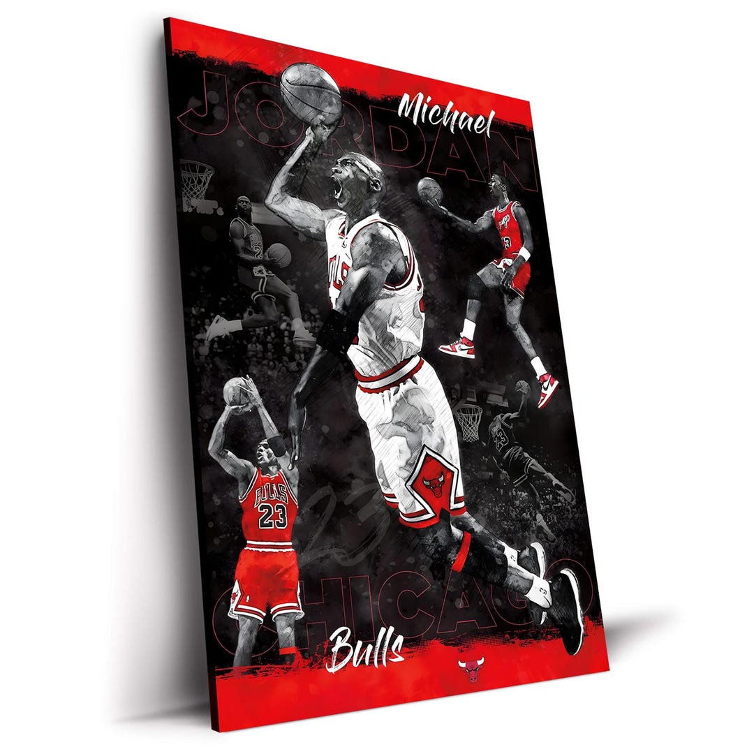 Michael Jordan Sketch NBA Poster Basketball Sports Canvas Print Home ...