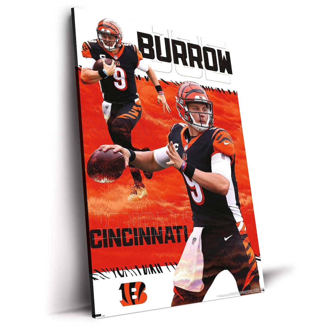 Joe Burrow Cincinnati Bengals NFL Poster Football Sports Canvas Print ...