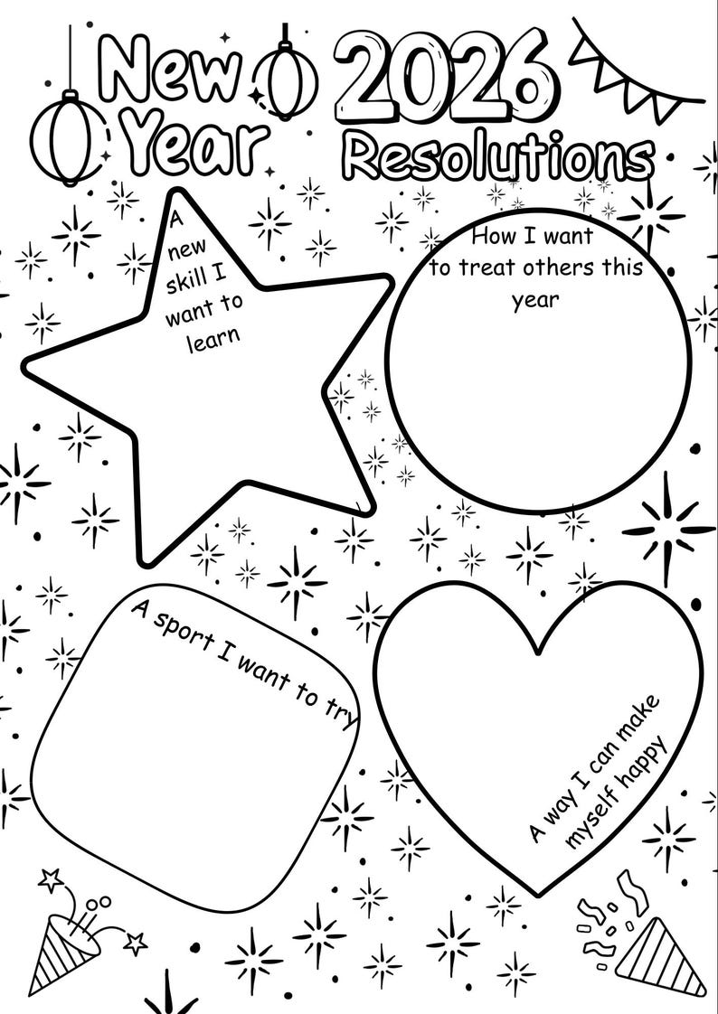 New Year Resolutions 2026 for Kids | Fun Goal Setting Worksheet ...