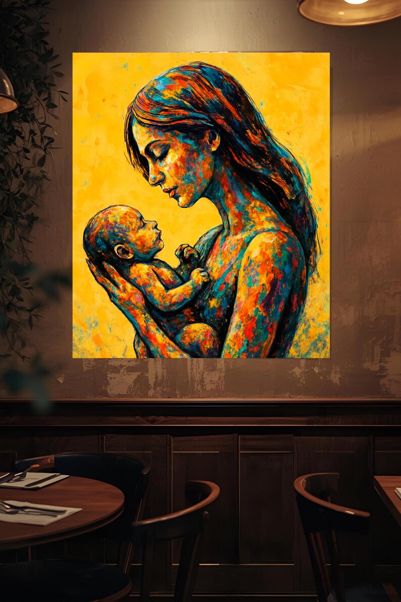 Divine Motherhood – Mother and Baby Emotional Wall Art Print | Sacred ...