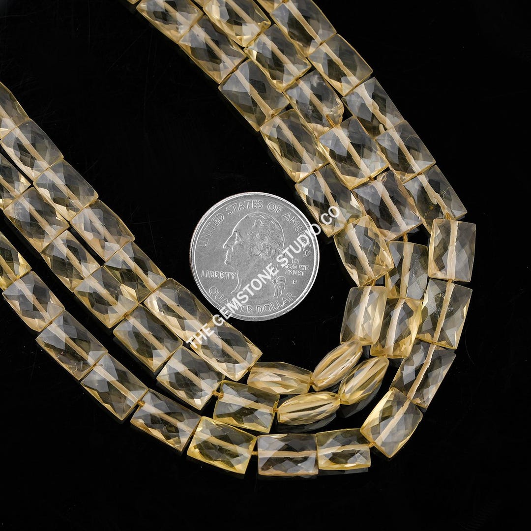 Whisky Quartz Faceted Rectangle Shape Strand, Natural Gemstone Beads ...