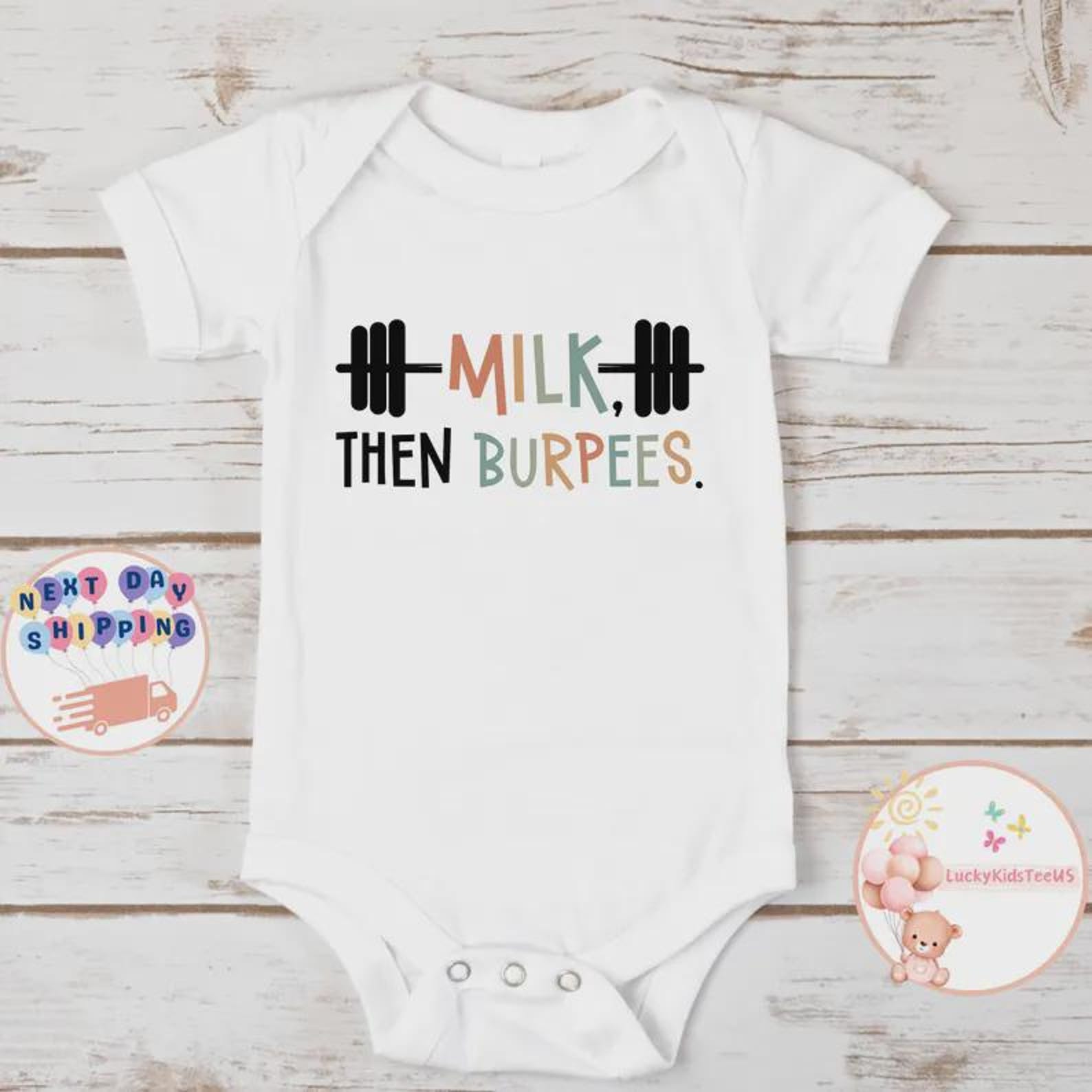 Milk Then Burpees Baby Onesie®, Funny Baby Bodysuit, Baby Shower Gift ...