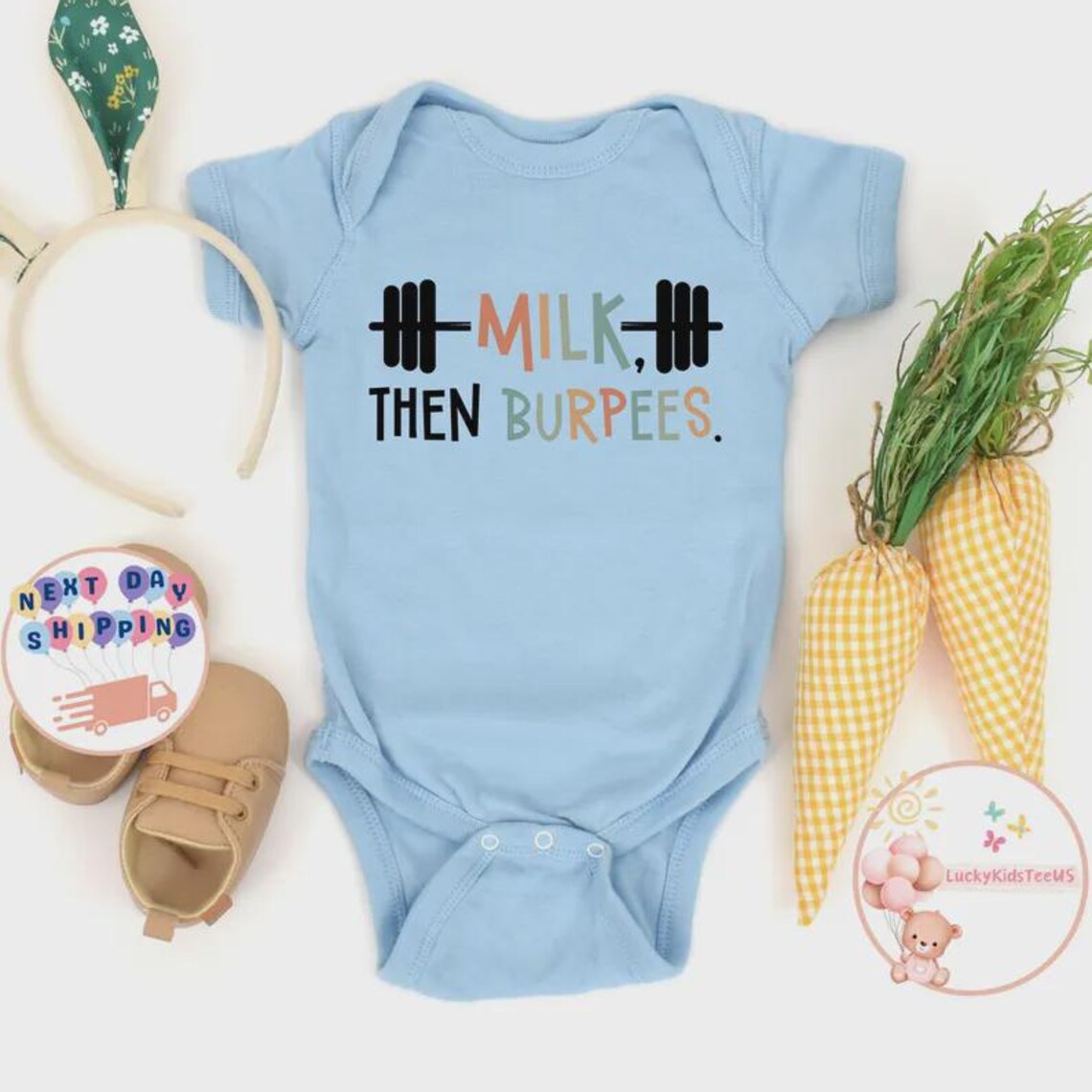 Milk Then Burpees Baby Onesie®, Funny Baby Bodysuit, Baby Shower Gift ...
