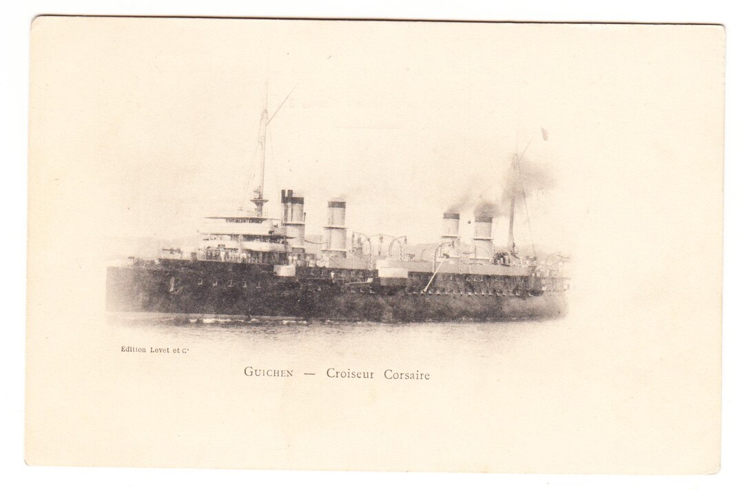 French Cruiser “guichen” Postcard C1900 – Corsair Cruiser – Levet ...