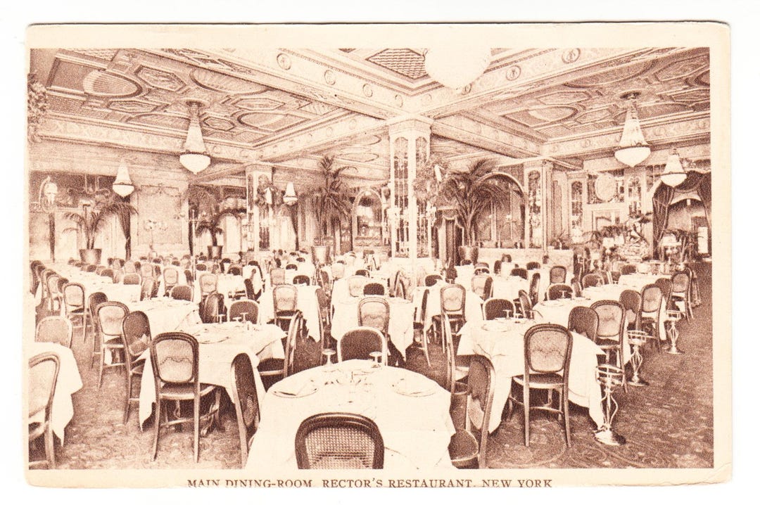 Vintage Postcard Rector’s Restaurant New York City, Main Dining Room ...