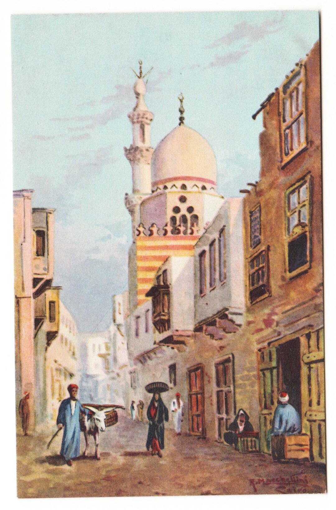 Cairo Egypt C.1920s–1930s Vintage Postcard – Street Scene Architectural ...