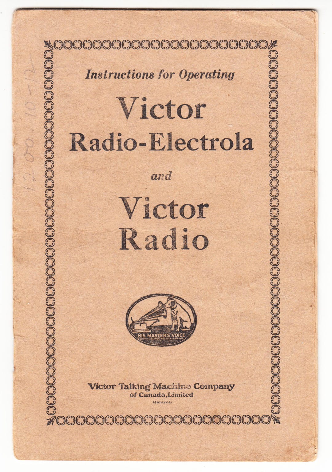 Vintage Victor Radio-electrola Instruction Manual – 1929 – Radio ...