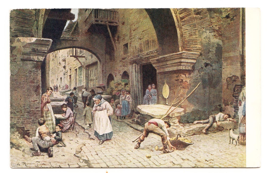 Roma Sparita Postcard – Portico Di Ottavia Rome Italy – Antique Italian ...