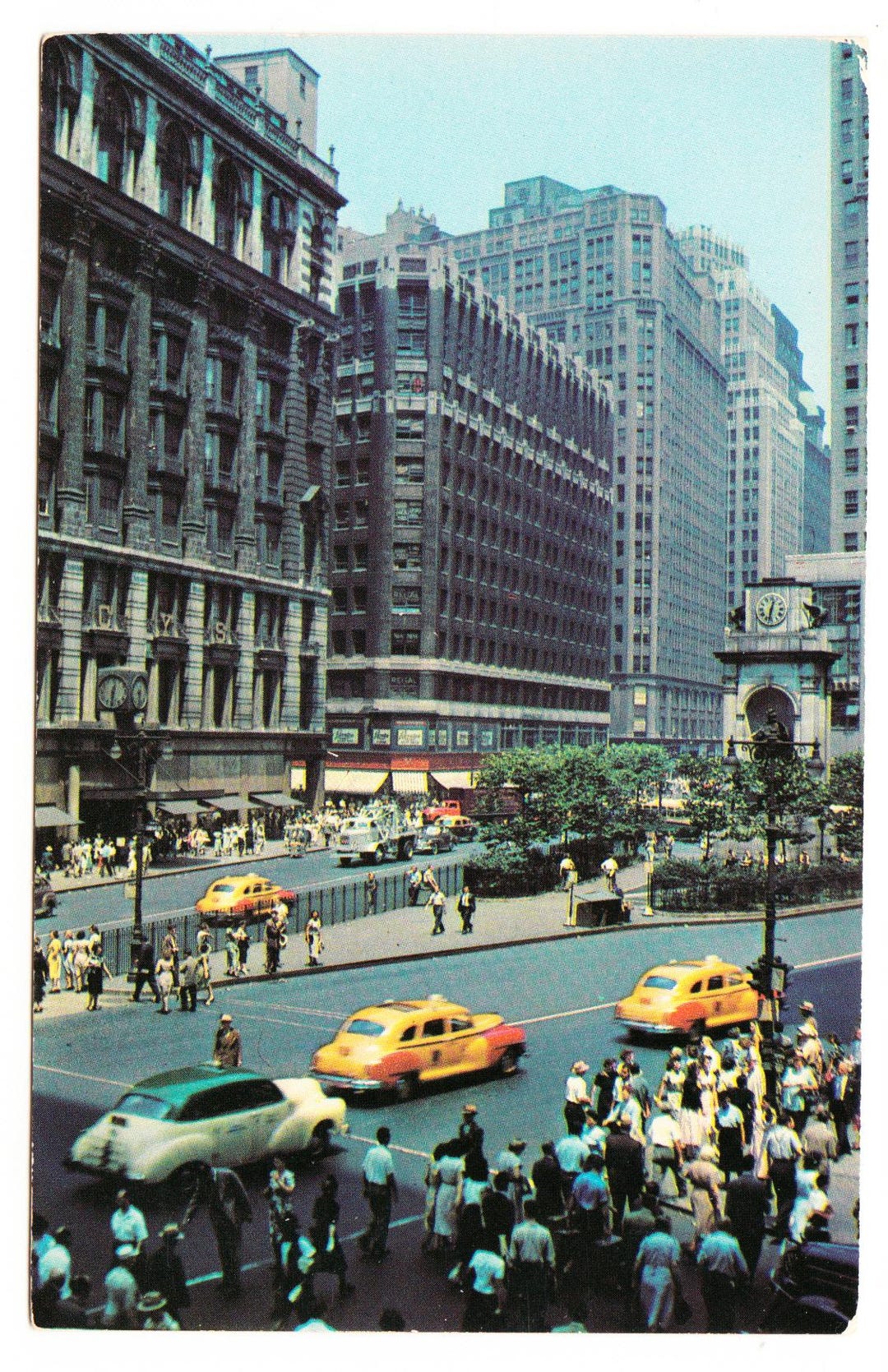 New York City Herald Square C.1950s Vintage Postcard – Busy Street ...