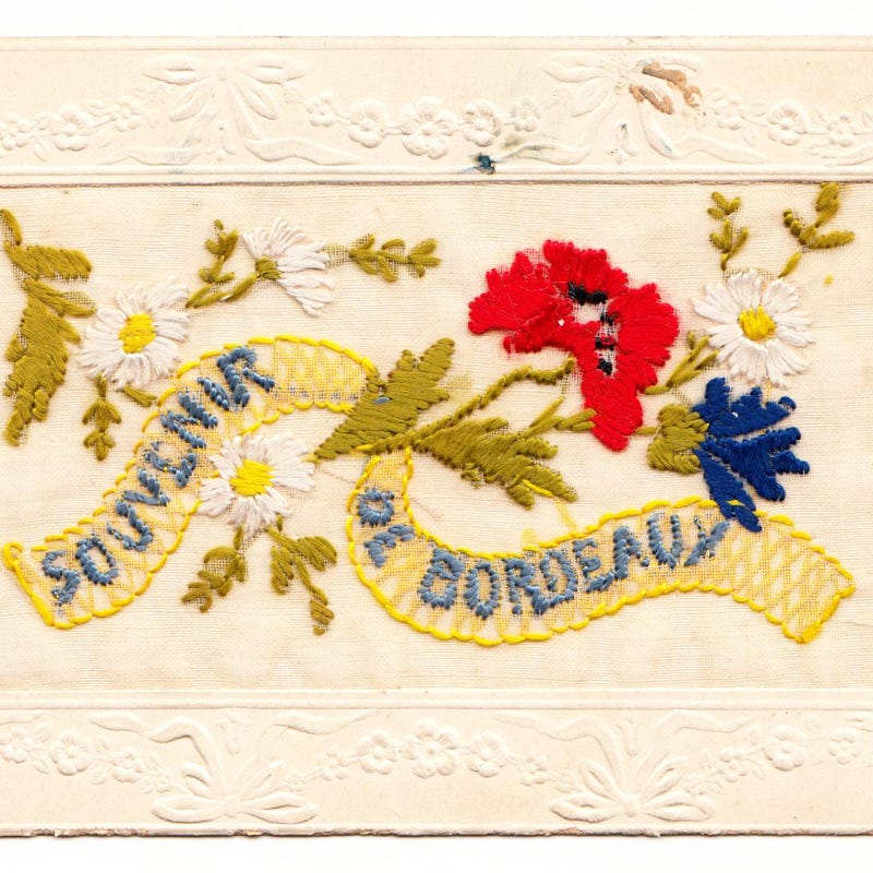 Embroidered Postcard - Etsy