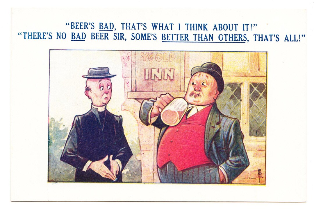 Vintage Bamforth Comic Postcard C.1905–1910 – Beer Drinking Humor “yold ...