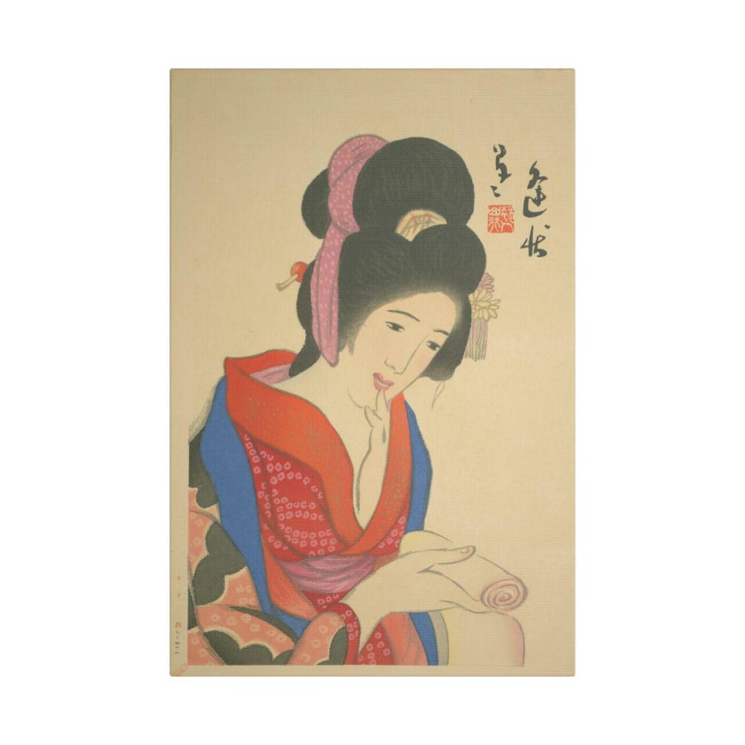 Takehisa Yumeji Bijin-ga Art Print, Elegant Japanese Woman With Love ...