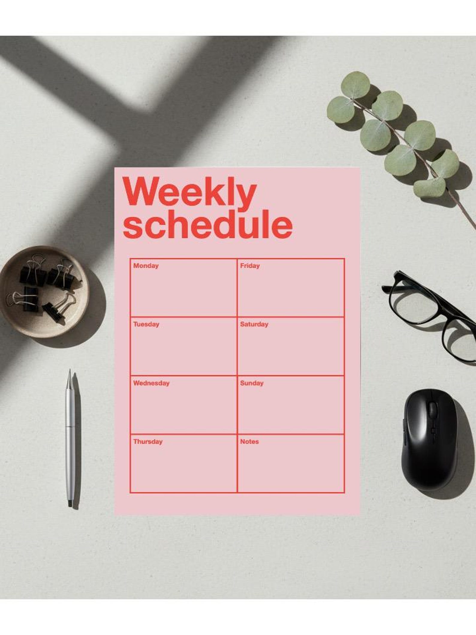Weekly Schedule Printable, Weekly To-do List, A4, Week at a Glance ...