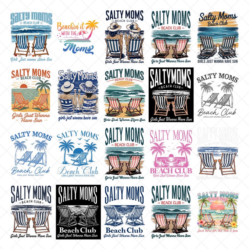 Sally Moms Beach Club Png Bundle, Trendy Summer Png, Aesthetic Beach ...
