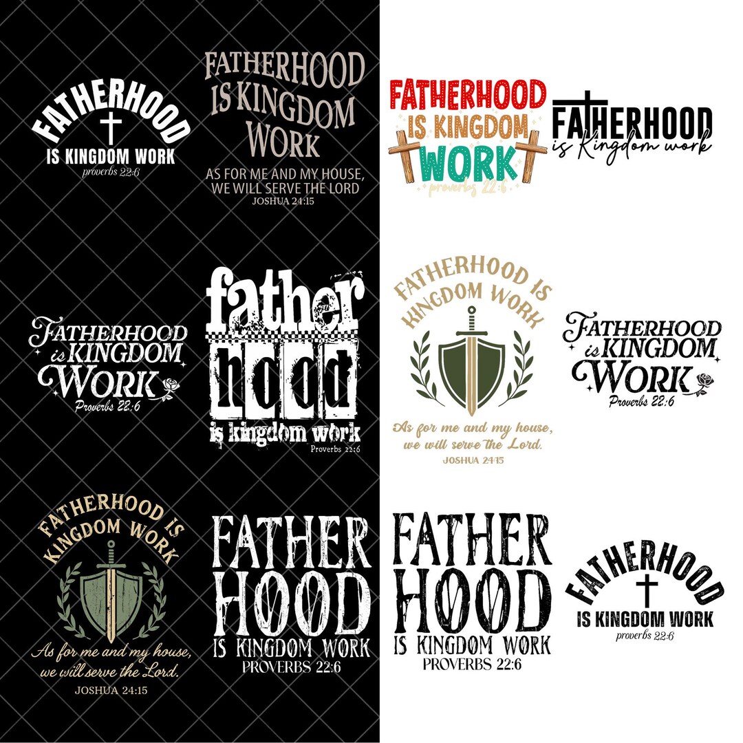 Fatherhood is Kingdom Work Png Bundle, Christian Dad Png, Fathers Day ...