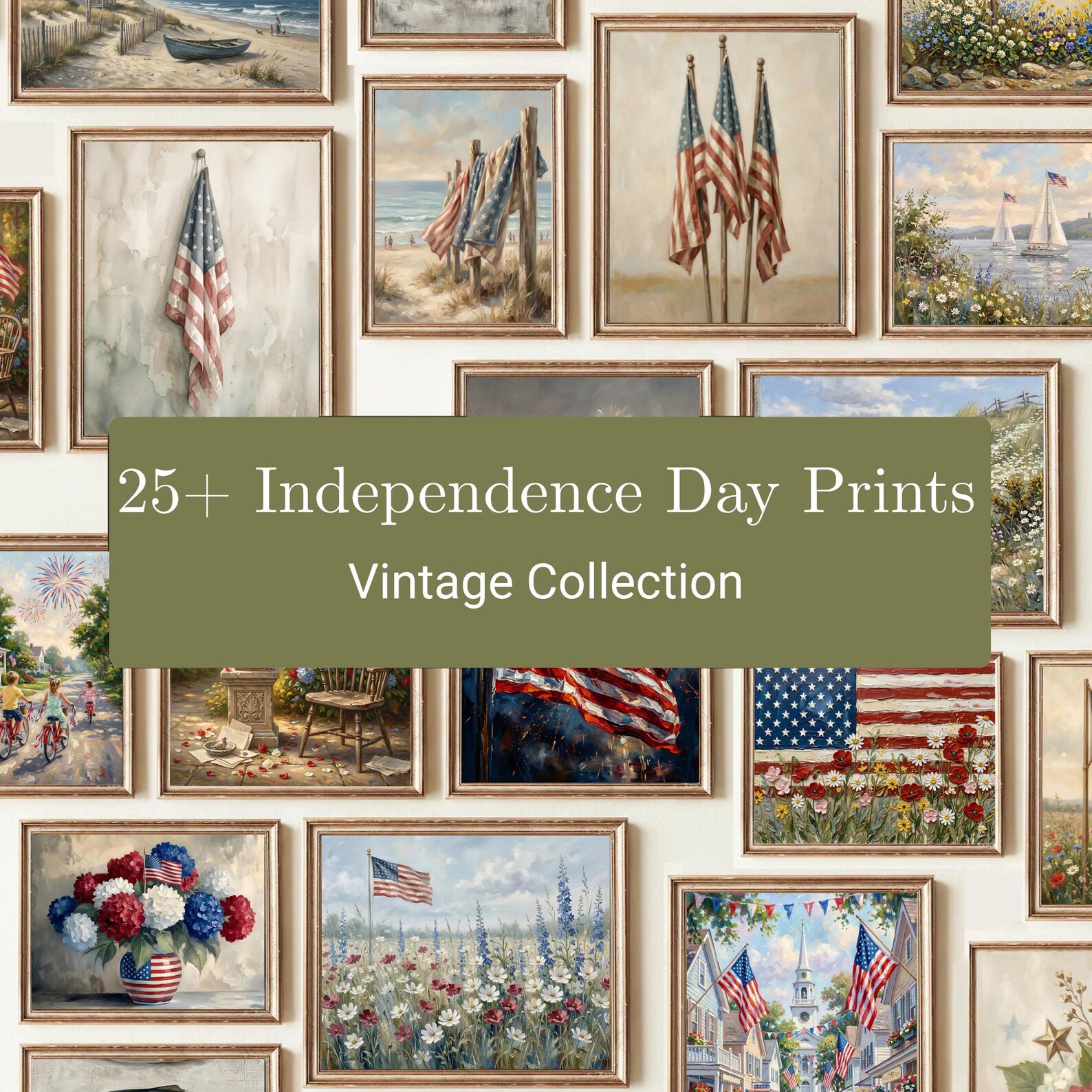 25+ Independence Day Printable Wall Art Bundle, 4th of July Vintage ...
