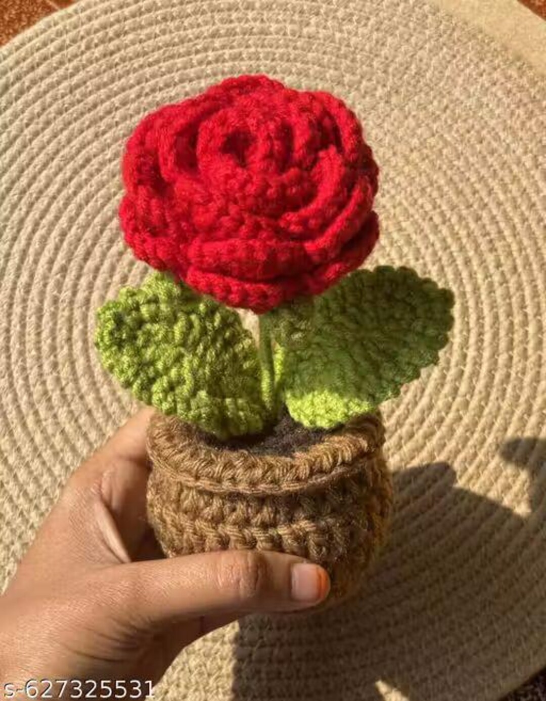 Handmade Red Rose Woolen Crochet Flower for Home Décor & Gifting - Etsy