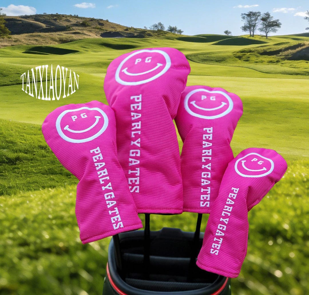 Pearly Gates Pink Golf Club Cover Set – Smiling Face Driver, Fairway ...