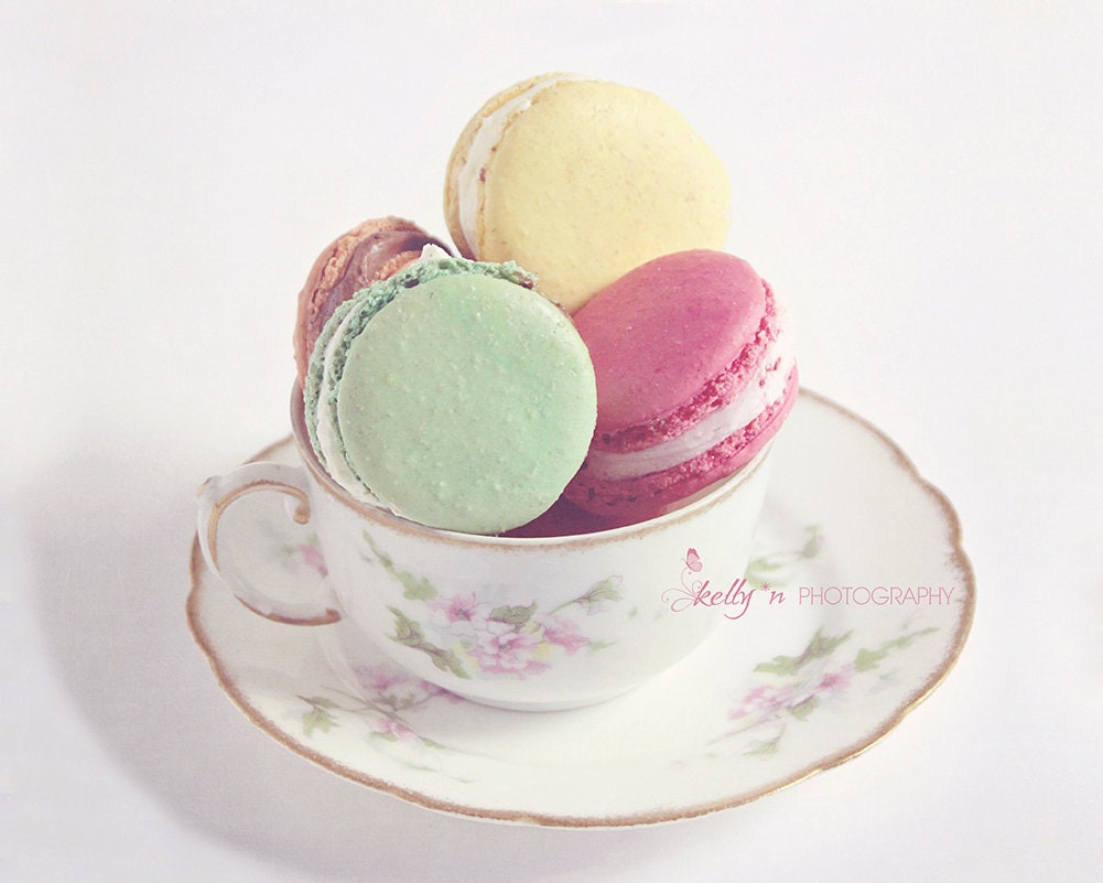 Still Life Photography- French Macarons Photograph, Pastel Colors ...