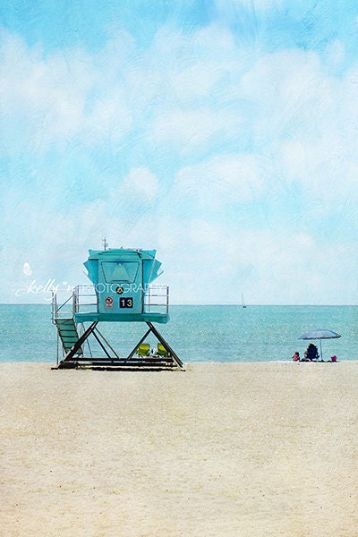 Beach Photography- Lifeguard Stand Photo, Number 13 Tower, California ...