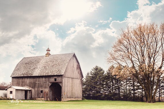 Barn Photography Country Landscape Print Grey Barn Photo | Etsy