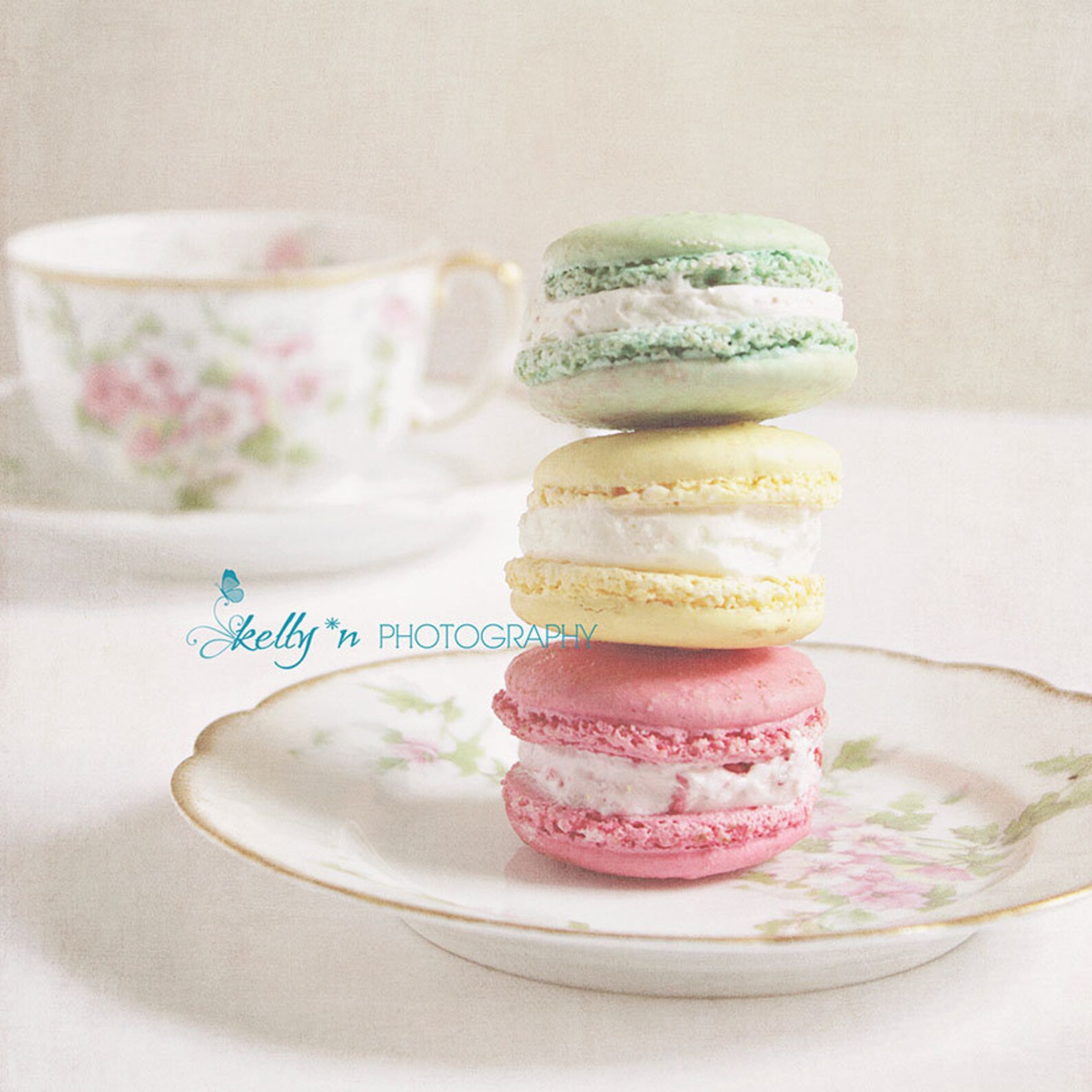 Set of Four Prints- Tea Set Photos, Set of Four Teacup Prints, Still ...