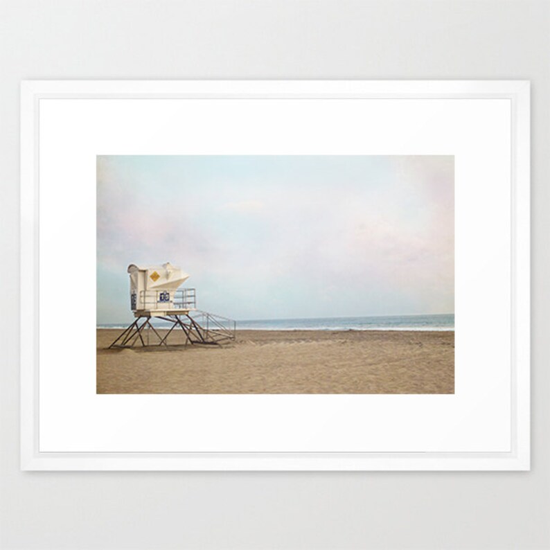 Beach Photography- Lifeguard Stand Photo, Pastel Colors, Beach Cottage ...