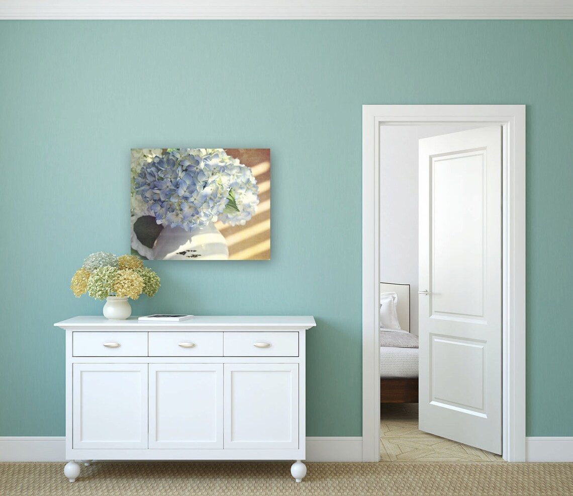 Hydrangea Canvas Print Blue Hydrangea Floral Art Canvas - Etsy