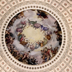 Rotunda 2- Fresco Photography, Apotheosis of Washington, US Capital ...